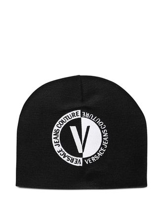 Versace Jeans Couture Beanie mit Logo-Stickerei - Schwarz