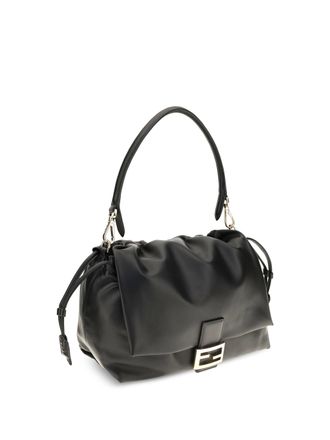 Fendi Womens Baguette Soft Nappa Leather Shoulder Bag Nero Calf Bos Taurus