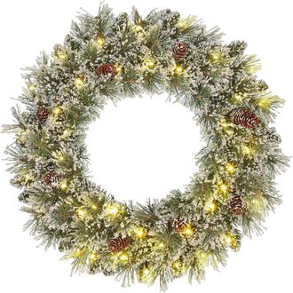 Black Box Trees Vandans Weihnachtskranz mit LED-Lichtern - &Oslash;60 cm - Frosted Green