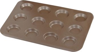 Göbel | Backblech 12 Mini-Törtchen | Hausgemachte Miniquiches | Antihaftbeschichtet | 32x24x0,4 cm | Vertiefungen Ø 55 mm | Küche | Made in France