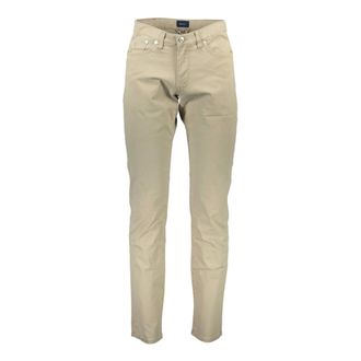 GANT Homme, Pantalons, Beige, Taille: W31 L34 Pantalon Homme Beige 5 Poches Bouton Fermeture &Eacute;clair Logo