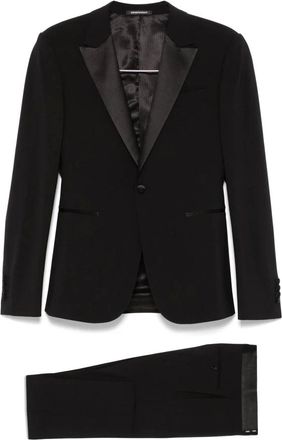 Emporio Armani Homme, Costumes, Noir, Taille: 2XL Robe Noire avec Finition Satin&eacute;e et Boutons Frontaux