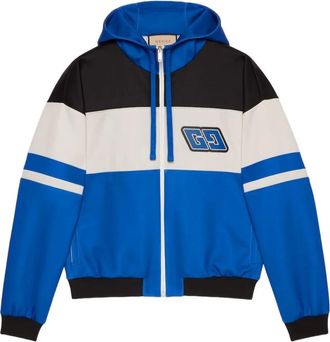 Gucci Hoodie mit Logo-Patch - Blau