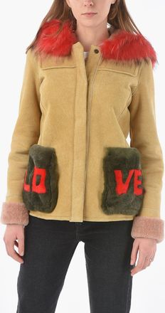 HISTORY REPEATS Shearling Jacket with Fur Pockets History Repeats