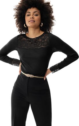 Mey Tagw&auml;sche Serie Wool Love Damen Shirts 1/1 Arm Schwarz (XXL)