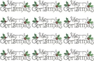 Cabilock Merry Christmas Schriftzug Weihnachtsbaum Anhänger: Silber Buchstaben Christbaumschmuck DIY 12 Stücke Christbaum Deko Weihnachtskranz Basteln Weihnach