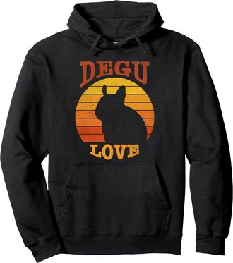 Jimbeels Degu Love Retro Vintage Octodon Haustier Nager Besitzer Mama Pullover Hoodie