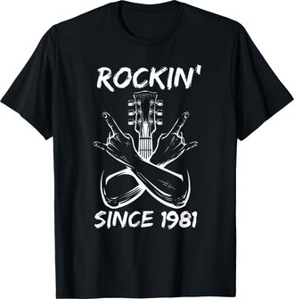 BDAZ Rockin Since 1981 Rockgitarre zum 45. Geburtstag, 45 Jahre alt T-Shirt