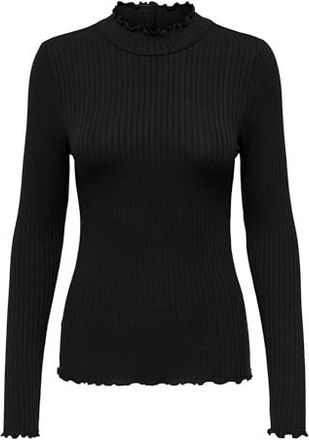 Jacqueline de Yong Femme Jdyfransiska L/S Highneck Top JRS Noos T-Shirt Manches Longues, Noir, XL EU