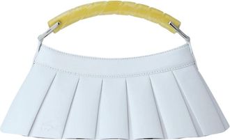 Lacoste Femme, Sacs, Blanc, Taille: ONE Size Runway H Lenglen Leather Bag