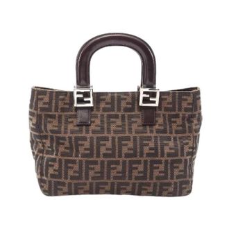 Fendi Pre-owned Zucca Canvas Leather Handbag - - Pre-owned - Damen - Braun - ONE SIZE
