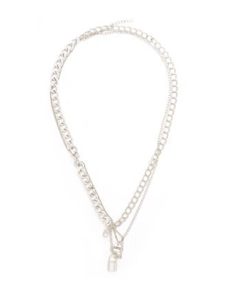 8 by YOOX MULTIPLE CHAINS & PADLOCK PENDANT SET