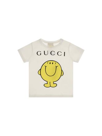 Gucci Girls T-Shirt Mr. Happy New White White-Multicolour Cotton T-Shirts White/multicolour And Polos