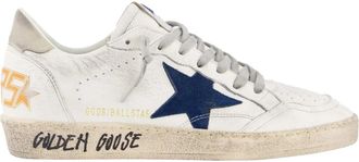 Golden Goose Low-Top Sneaker - Heren Ball Star Sneaker Wit/Blauw - Gr. 45 (EU) - in Wei&szlig; - f&uuml;r Damen