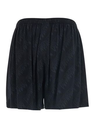 Balenciaga Mens High-Waisted Shorts Black Viscose