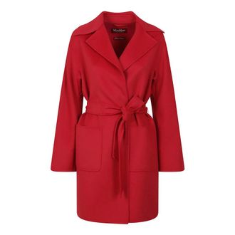 Max Mara Femme, Manteaux, Rouge, Taille: 36 FR &Eacute;l&eacute;gant Manteau en Laine