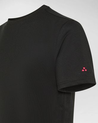 Peuterey Mens T-Shirt Piquet Stretch Black T-Shirts And Polos