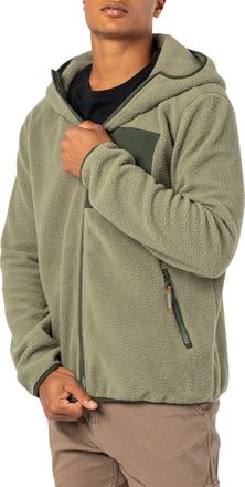 Sublevel Herren Teddy Fleecejacke mit Kapuze middle-green XXL