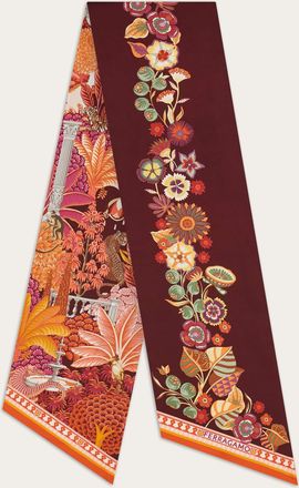Ferragamo Damen Bandeau-Tuch mit Giardino-Print Rosa