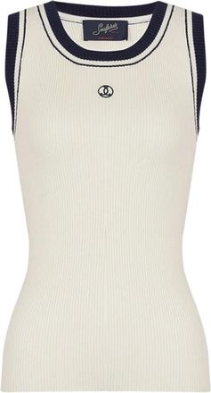 Seafarer Femme, Tops, Beige, Taille: 38 FR Haut Tricot Sans Manches
