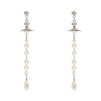 Vivienne Westwood Femme, Accessoires, Gris, Taille: ONE Size Broken Pearl Drop Earrings