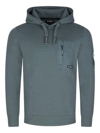 Riverso Kapuzenpullover Herren Hoodie RIVLasse Regular Fit Longsleeve Sweatshirt mit Cross-Over-Kragen und Brusttasche