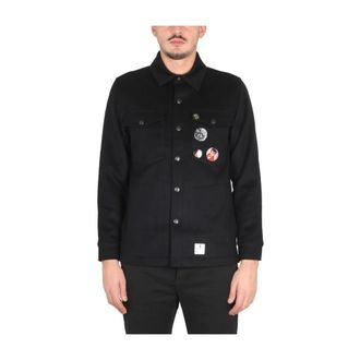 Department Five Department Five, Homme, Vestes, Noir, Taille: S Veste &agrave; Col Chemise avec Boutons Pression