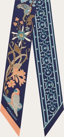 Ferragamo Damen Mini-Bandeau-Tuch mit Jugendstil-Print Blau