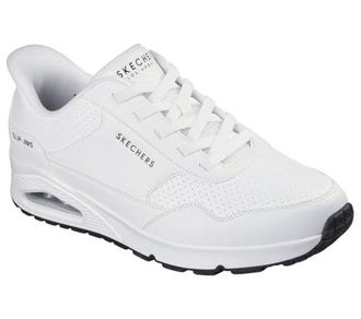 Skechers Uno-Banksia Luxe Chaussures &agrave; Enfiler Mains Libres pour Homme, Blanc., 45 EU