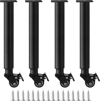 Generic Set Mit 4 Verstellbaren M&ouml;belf&uuml;&szlig;en Aus Metall Mit Rollen Schrauben, F&uuml;r Schr&auml;nke/Sofas/Betten/Kommoden/Couches, Robuste DIY-Ersatzf&uuml;&szlig;e Couchtische(Sch