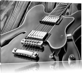 Pixxprint Monocrome, E-Gitarre, Gr&ouml;&szlig;e: 80x60cm, Leinwandbild, fertig gespannt, Wandbild, Dekoration, Kunstdruck, kein Poster
