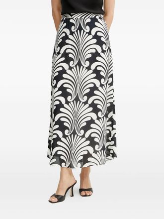 Luisa Spagnoli jupe mi-longue à fleurs - Noir