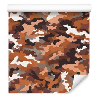 OEM Carta Da Parati Mimetica Militare Arancione E Bordeaux Per Soggiorno E Camera Da Letto 50x1000