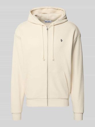 Review Regular Fit Sweatjacke aus Baumwoll-Mix mit Label-Stitching