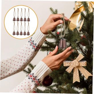 DOITOOL 10 Stück Vintage Metall Glocken Zum Basteln Rustikale Hängende Glockendekoration Mit Aufhängeseil Selbstgemacht Windspiel Für Weihnachts Und Gartendek