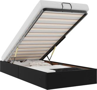 vidaXL Cadre de lit ottoman sans matelas noir 90x190 cm similicuir vidaXL