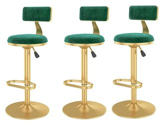 Generic Barhocker, drehbarer Barhocker mit H&ouml;henverstellung, weichem Sitz, Verstellbarer Tresenh&ouml;he/Gr&uuml;n/1/2 St&uuml;ck