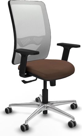 Piqueras y Crespo Drehstuhl Zulema mit 2D-Armlehnen, h&ouml;henverstellbare Lendenwirbelst&uuml;tze, ausgestattet mit Sincro 3 Positionen und Schneideschaum, Wei&szlig;/Dunkelbraun