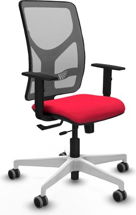 Piqueras y Crespo B&uuml;rostuhl, rot, mit 1D-Armlehnen, h&ouml;henverstellbare Lendenwirbelst&uuml;tze, ausgestattet mit Syncro/Traslack und Schneideschaum, mit Rollen von 65 mm, Par