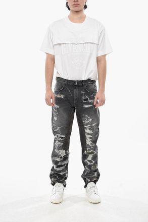 Givenchy Distressed Regular Fit Jeans with Patches 20cm Givenchy