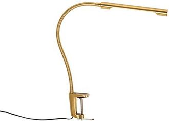 QAZQA Klem bureaulamp messing incl. LED met touch dimmer - Lionard