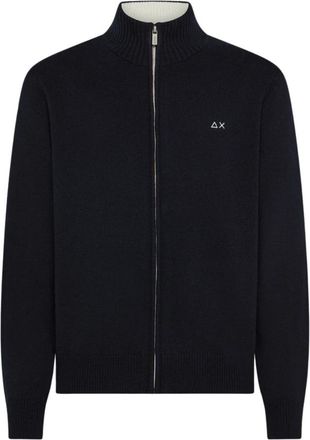 Sun 68 Homme, Pulls, Bleu, Taille: L Cardigan Bleu Marine À Fermeture Éclair