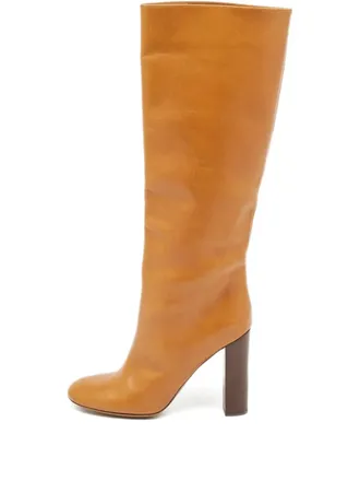 Chloé Stiefel mit Blockabsatz 120mm - Braun