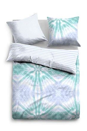 Tom Tailor 0049960 Bettwäsche Garnitur mit Kopfkissenbezug Linon 1x 155x200 cm + 1x 80x80 cm light blue