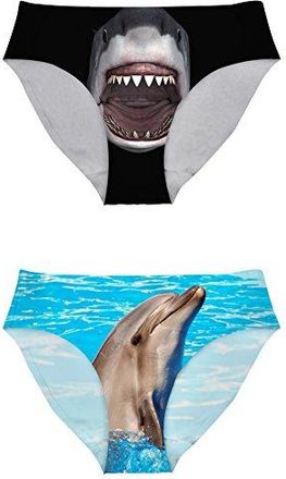 Hugs Idea Culottes sous-v&ecirc;tements &agrave; imprim&eacute; animal mignon sans couture pour femmes, L