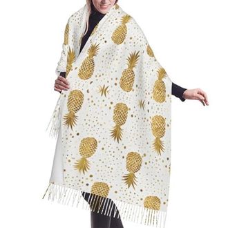 Generic Ananas &Agrave; Paillettes Dor&eacute;es Femme &Eacute;charpe Longue Ch&acirc;le Douce Scarf Pour Automne Soir&eacute;e Mariage Cadeau