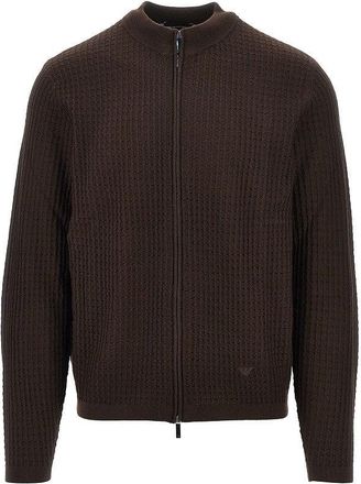 Emporio Armani Virgin wool knitted cardigan Man XL