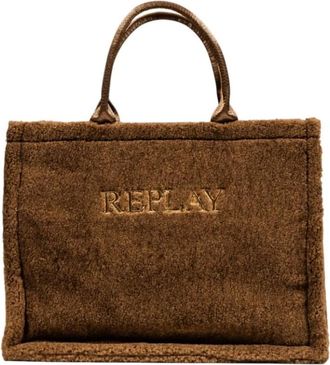 Replay Femme, Sacs, Brun, Taille: ONE Size Sac à Bandoulière Marron avec Fermeture Éclair