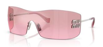 Miu Miu Eyewear MUB53S Pink Tinted Shield Sunglasses - Pink