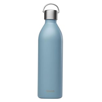 Qwetch Qwetch - Trinkflasche 1L Edelstahl Stahl Blau Active - Thermosflasche aus 90% recyceltem Inox - 24h Kalt & 12h Hei&szlig; - Isolierflasche, Auslaufsicher, B